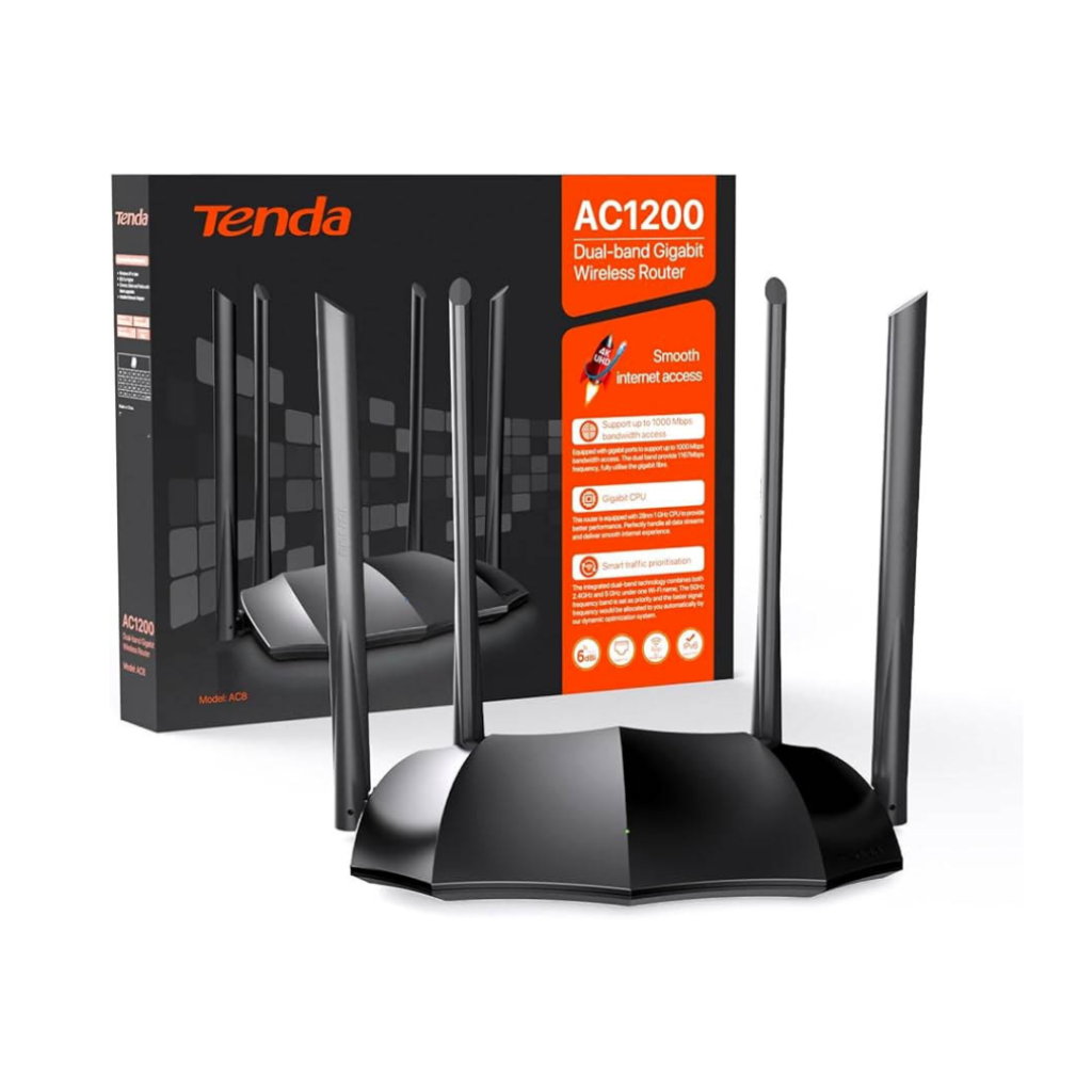 Tenda AC8 AC1200 Dual-band Gigabit Wireless Router – 4BROTHERS TECHNOLOGIES