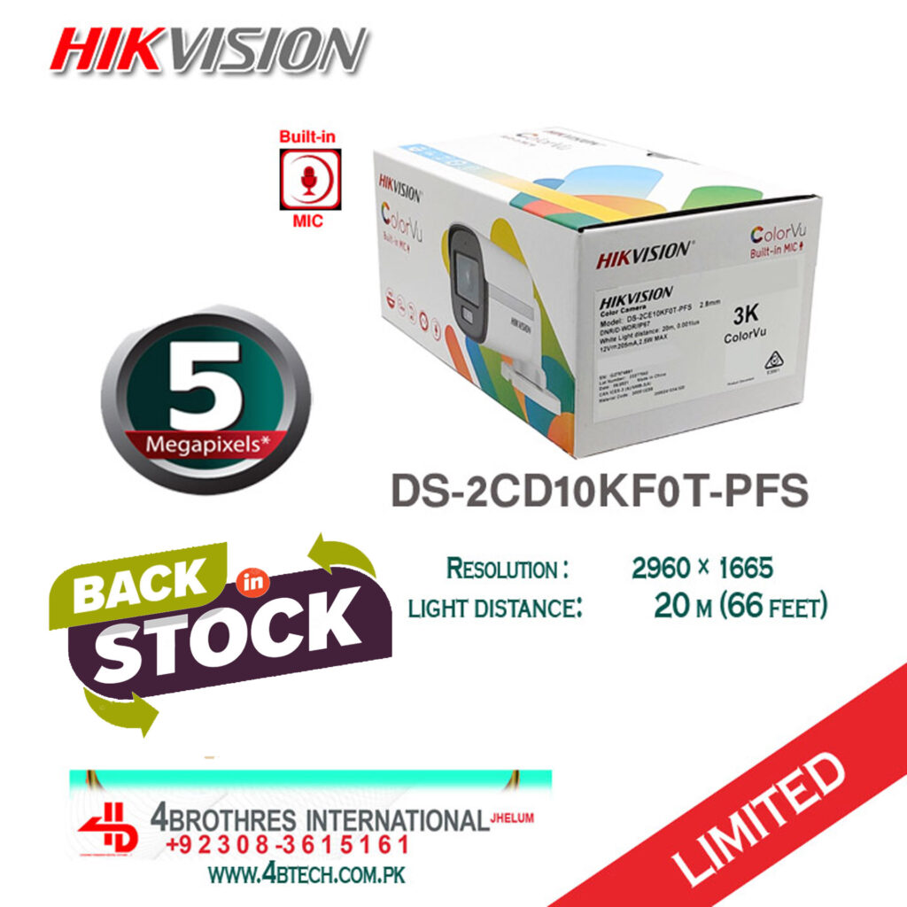 HIKVISION DS-10KFOT-PFS 3K(5MP) FULL COLOR WITH AUDIO OUTDOOR CCTV ...