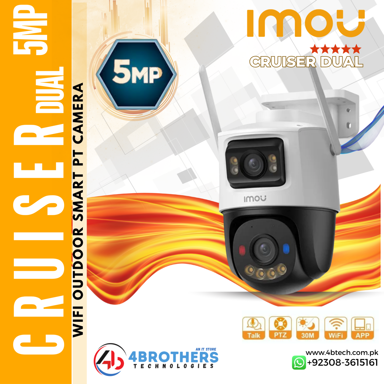 Imou Cruiser Dual 5MP+5MP OUTDOOR Two Way Audio Outdoor PT Camera (Copy ...